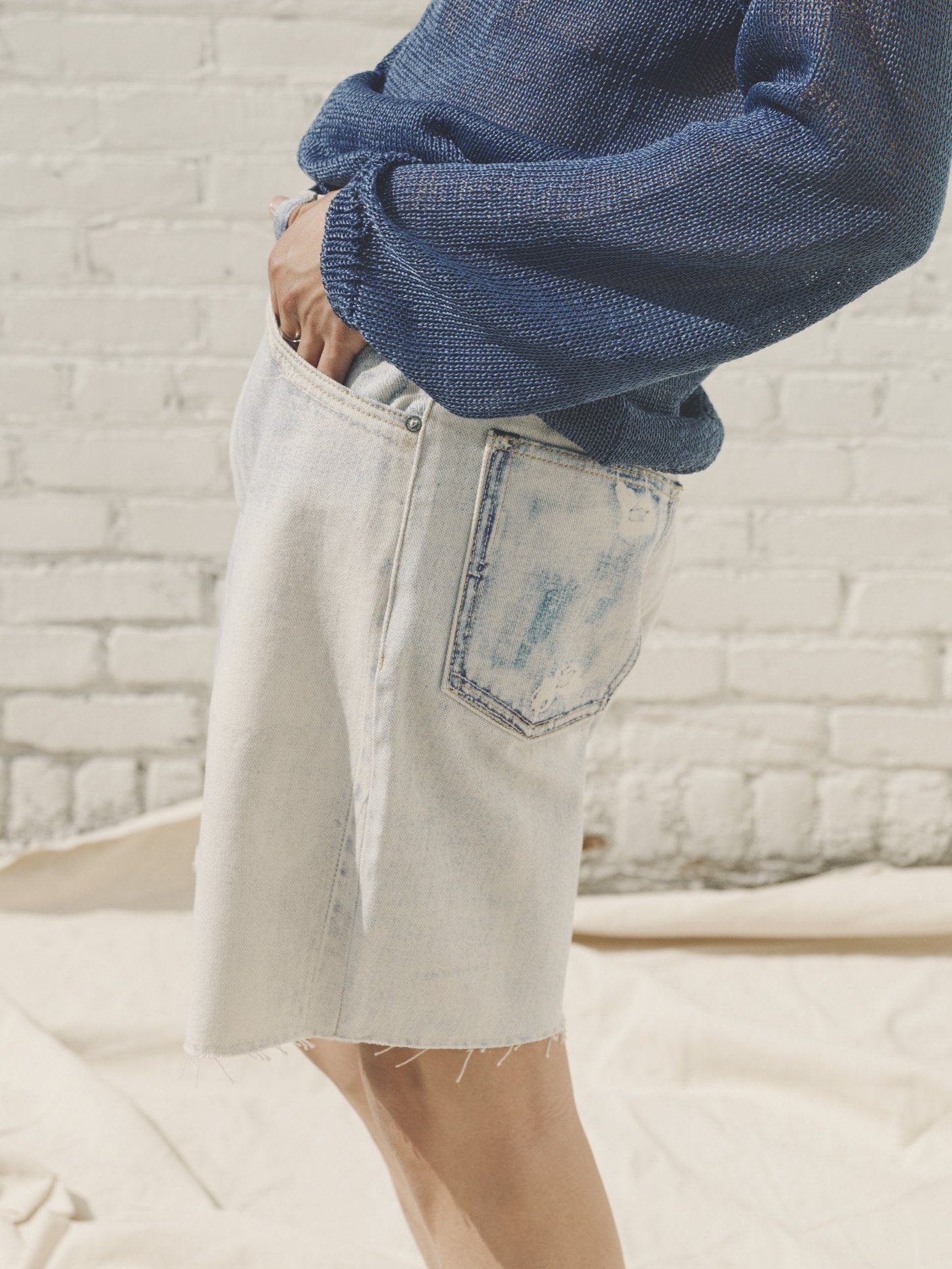 Our Legacy Short Cut Denim - Digital Print Light Blue | Garmentory