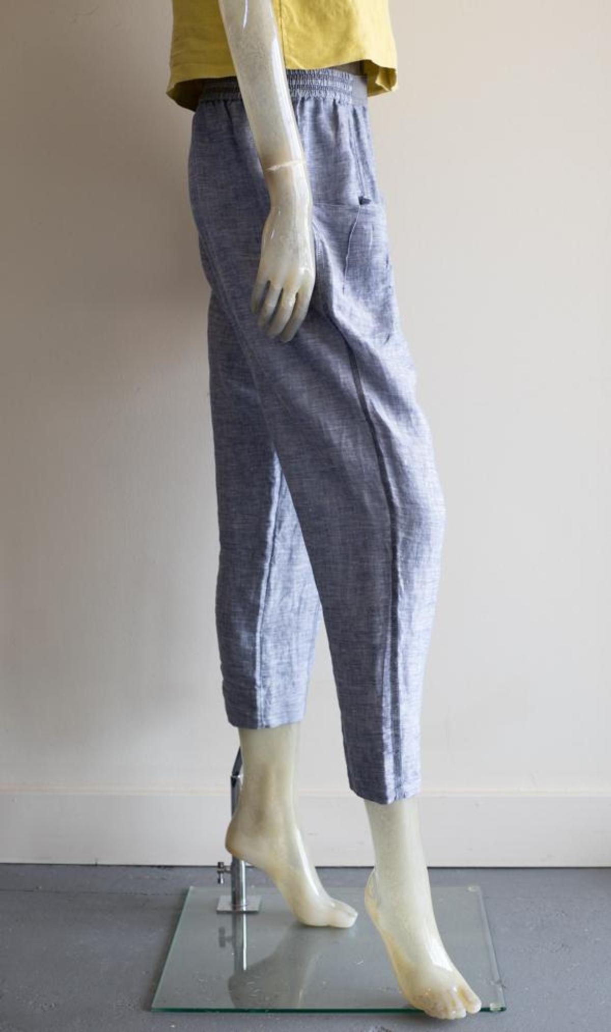 Yuvita Tapered Linen Chambray Pants | Garmentory