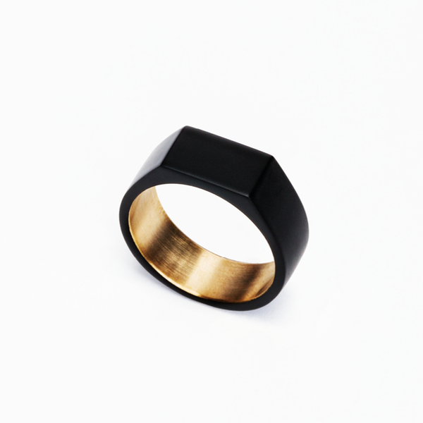 MING YU WANG Matte Black PARADOX Ring | Garmentory