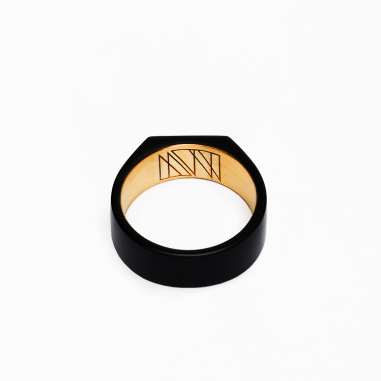 MING YU WANG Matte Black PARADOX Ring | Garmentory