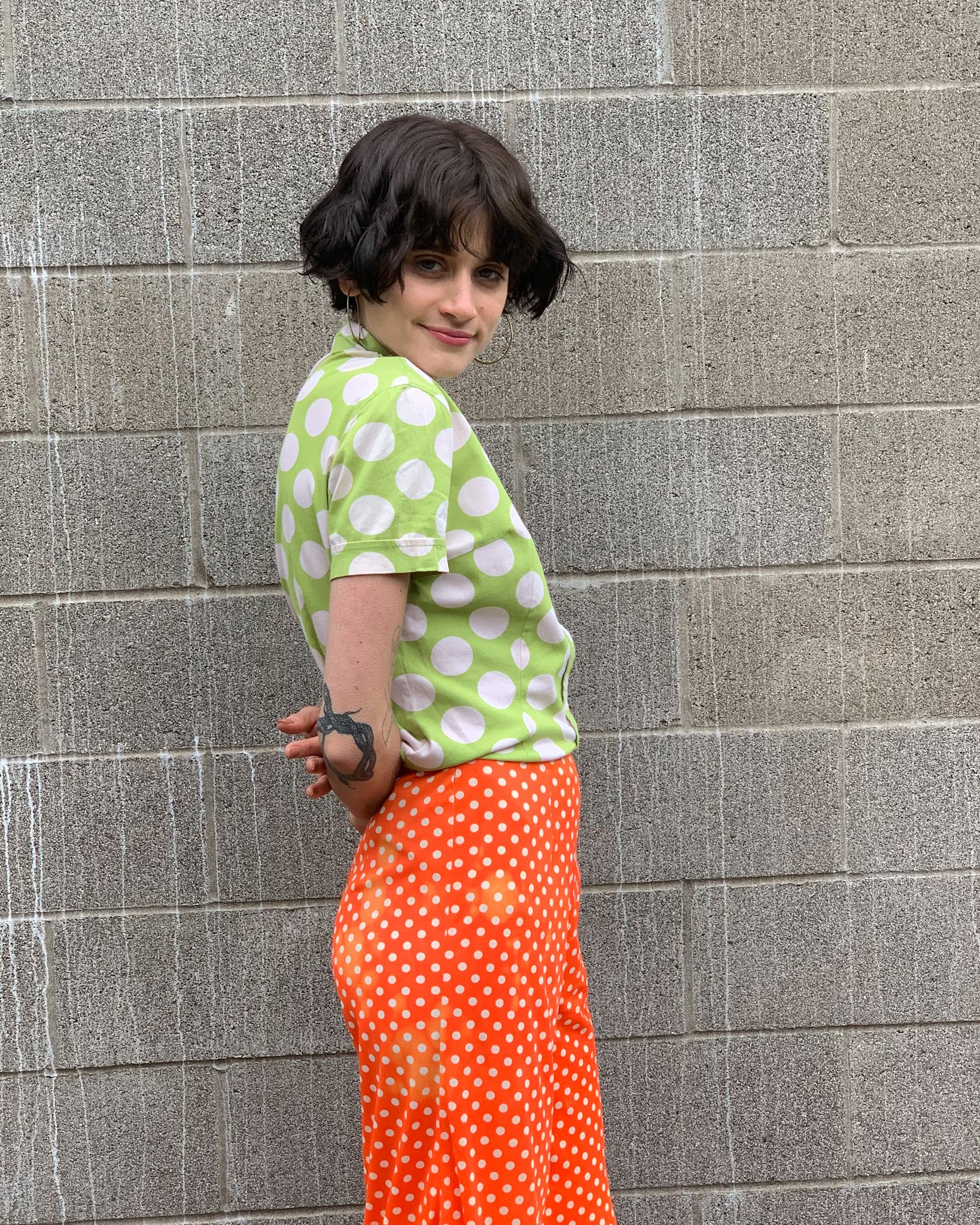 Vintage Dot Flares pants - Tangerine | Garmentory