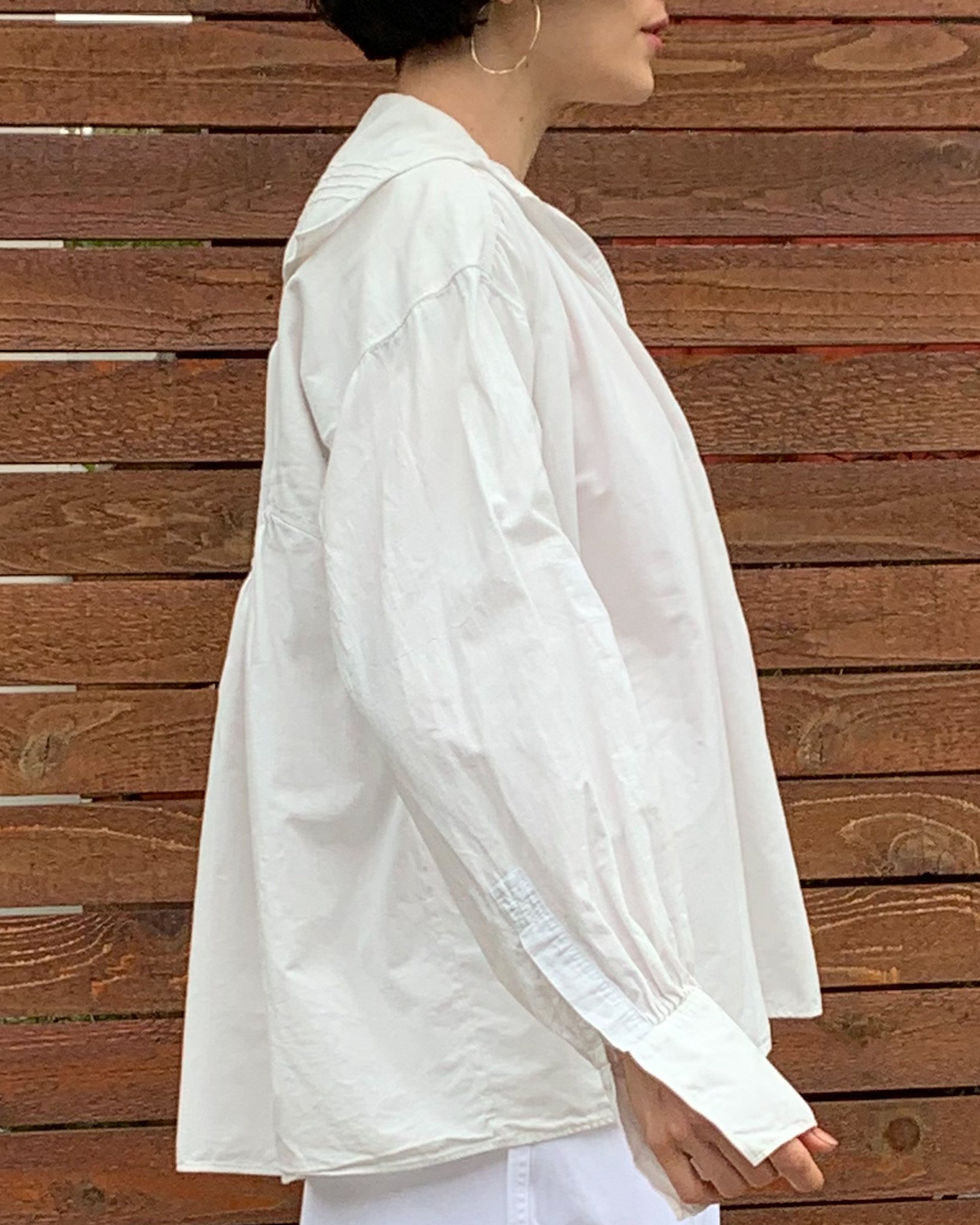 Vintage Cotton Sailor Smock top - cream | Garmentory