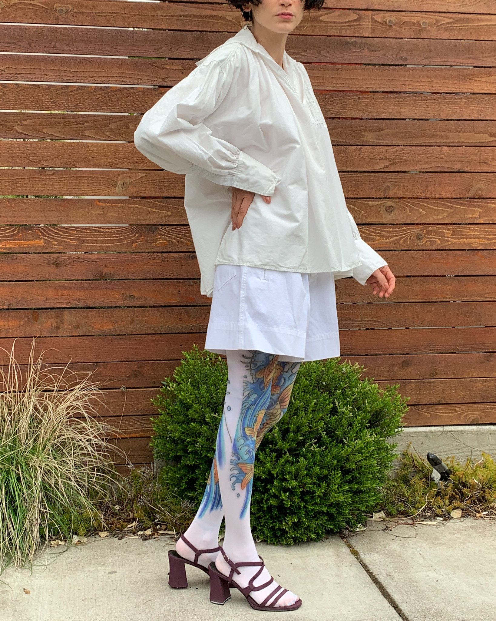 Vintage Cotton Sailor Smock top - cream | Garmentory