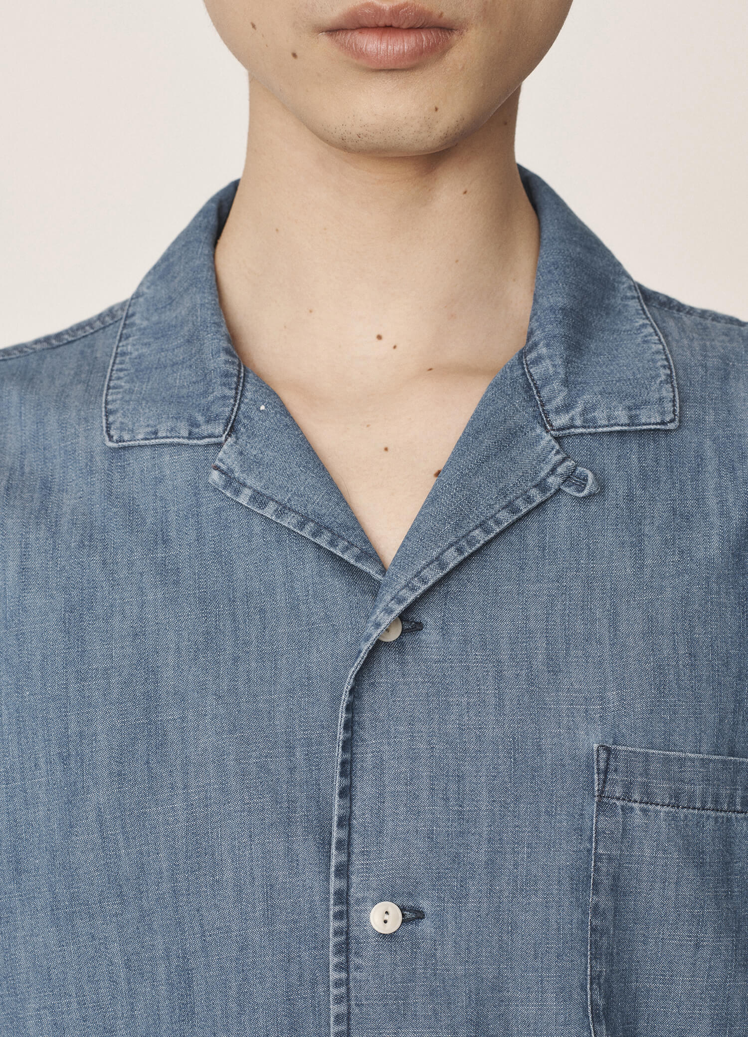 YMC Malick Organic Cotton Denim Shirt - Indigo Bleach | Garmentory