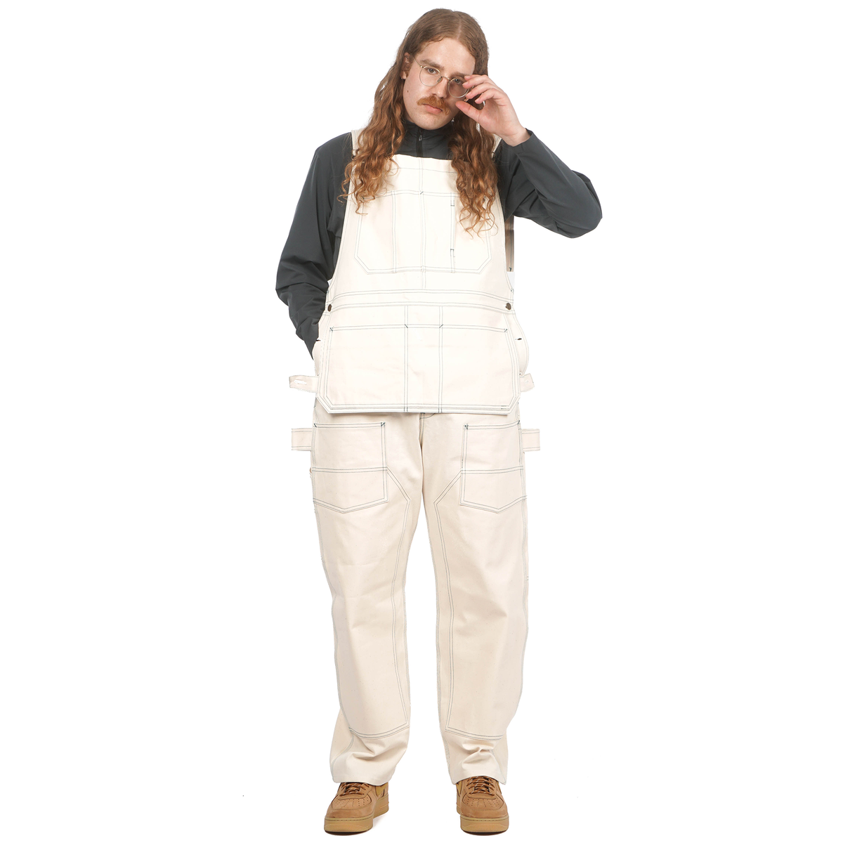 South2 West8 10OZ DENIM OVERALLS - OFF WHITE | Garmentory