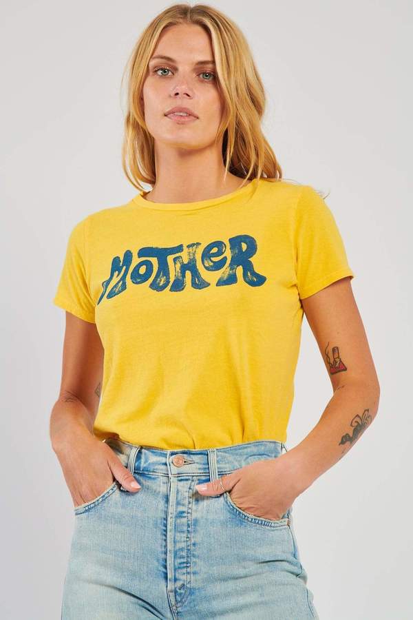 Mother Denim The Itty Bitty Goodie Goodie Tee - Old Gold Mother ...