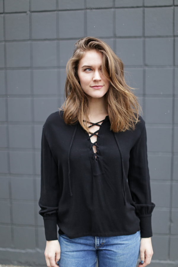 First Rite Lace Up Blouse | Garmentory