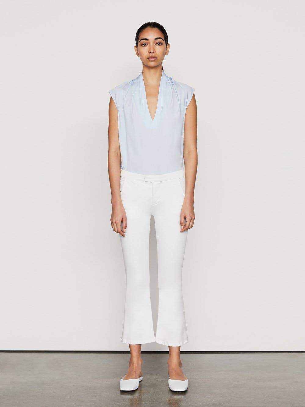 FRAME Denim Lindsay Top - ciel | Garmentory