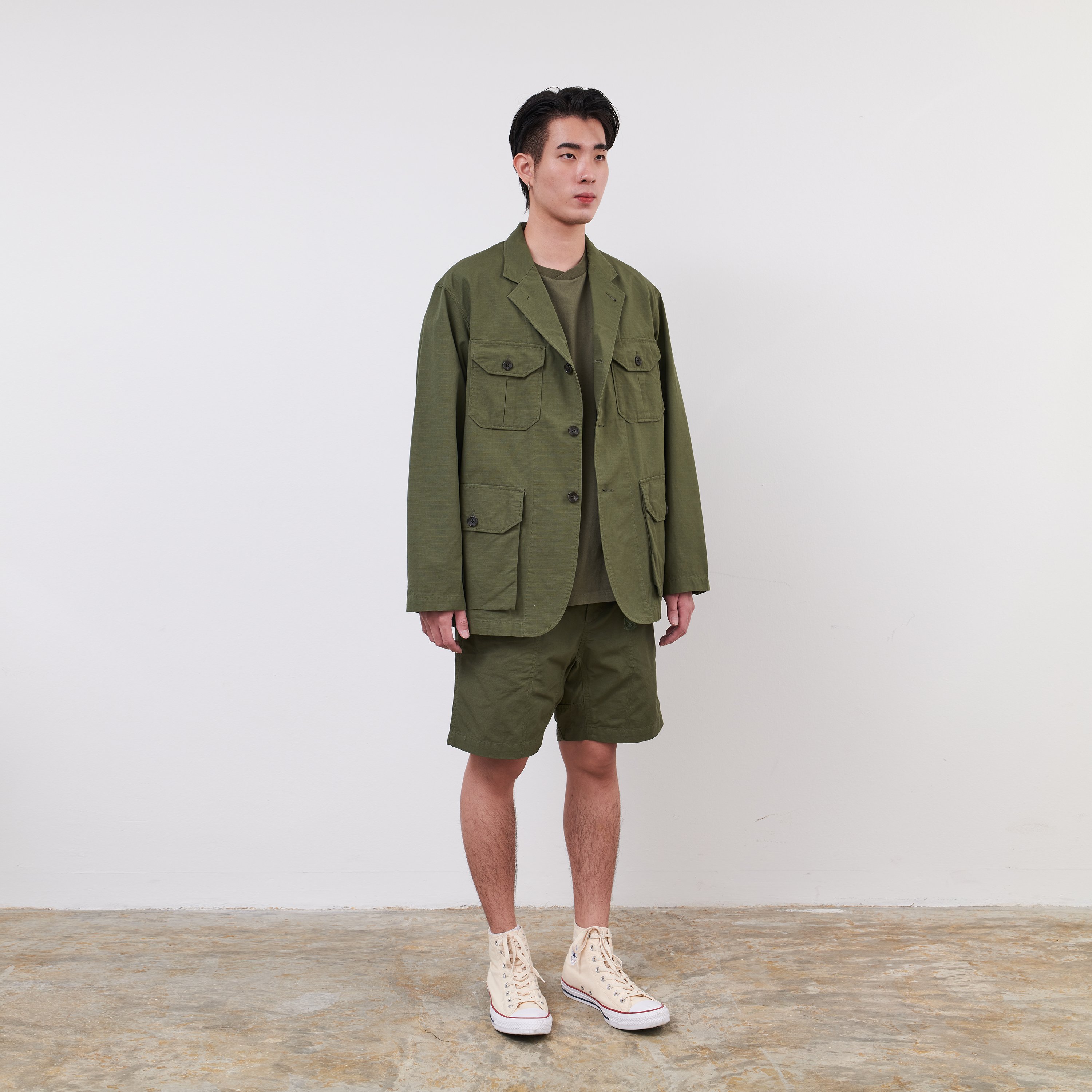 Engineered Garments Cotton Ripstop Folk Jacket - Olive | Garmentory