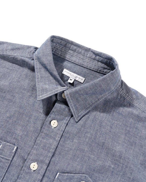 Engineered Garments Cotton Chambray Work Shirt - Blue | Garmentory
