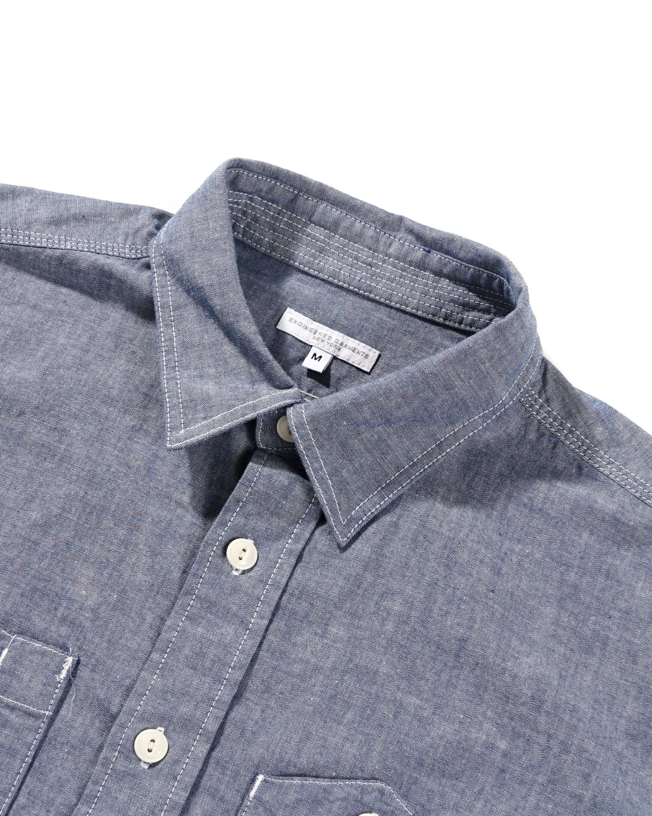 Engineered Garments Cotton Chambray Work Shirt - Blue | Garmentory