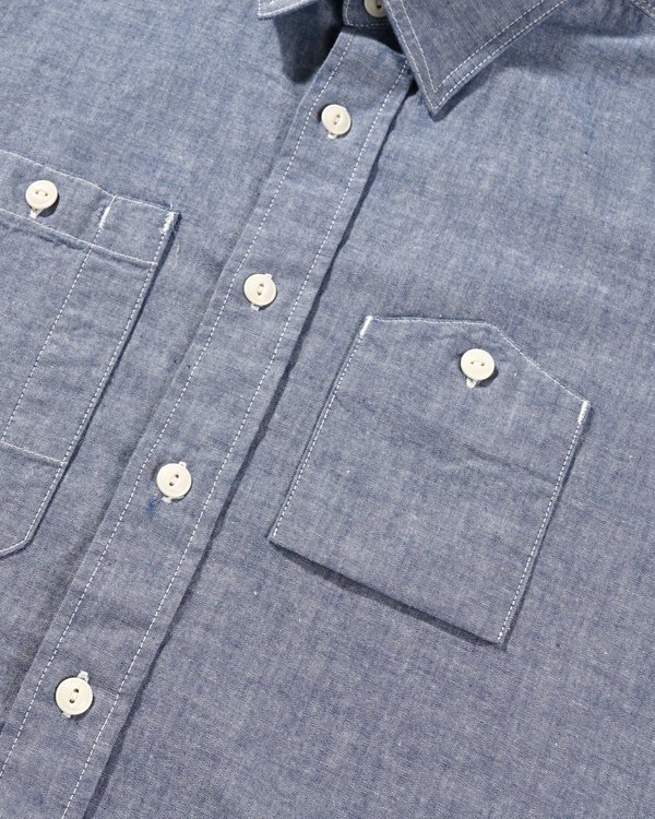 Engineered Garments Cotton Chambray Work Shirt - Blue | Garmentory
