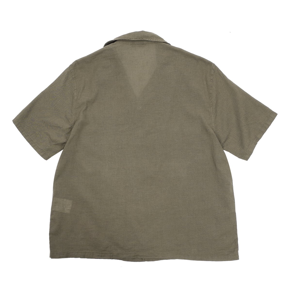 Our Legacy Sheer Cotton Linen Shortsleeve Box Shirt - Dark Olive ...