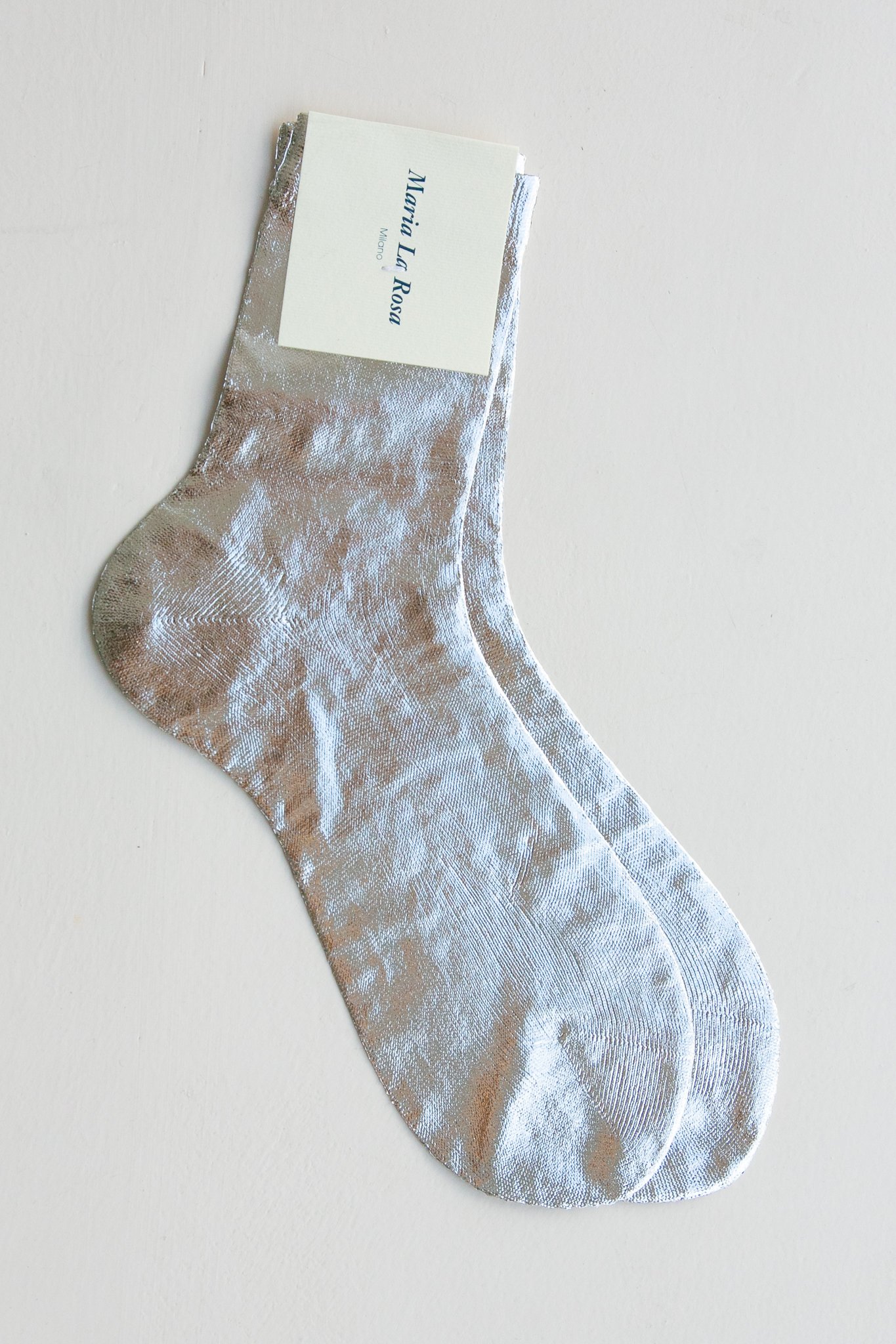 WOLF & GYPSY VINTAGE Maria La Rosa Luxury Metallic Silk Sock | Garmentory
