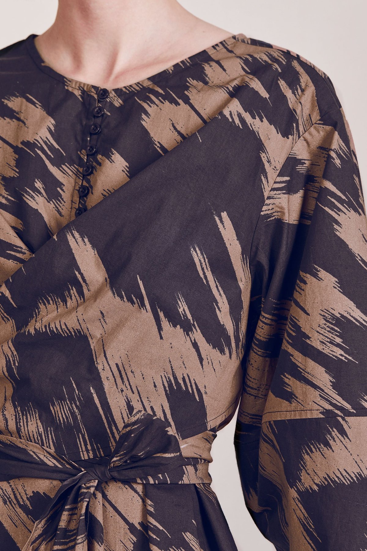 Apiece Apart Baha Mini Tie Dress - Camel/Black | Garmentory