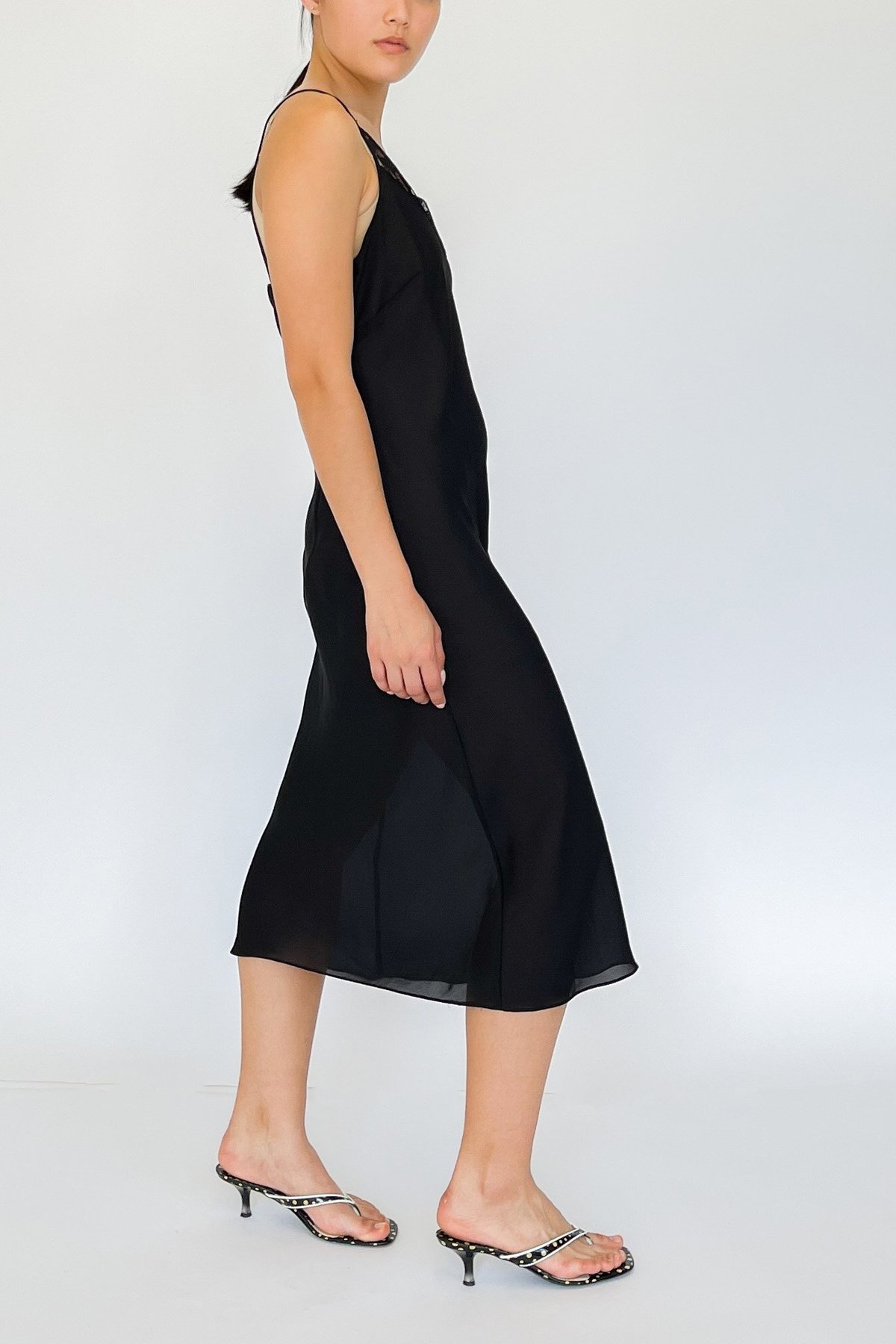 Vintage Sheer Slip Dress - black | Garmentory