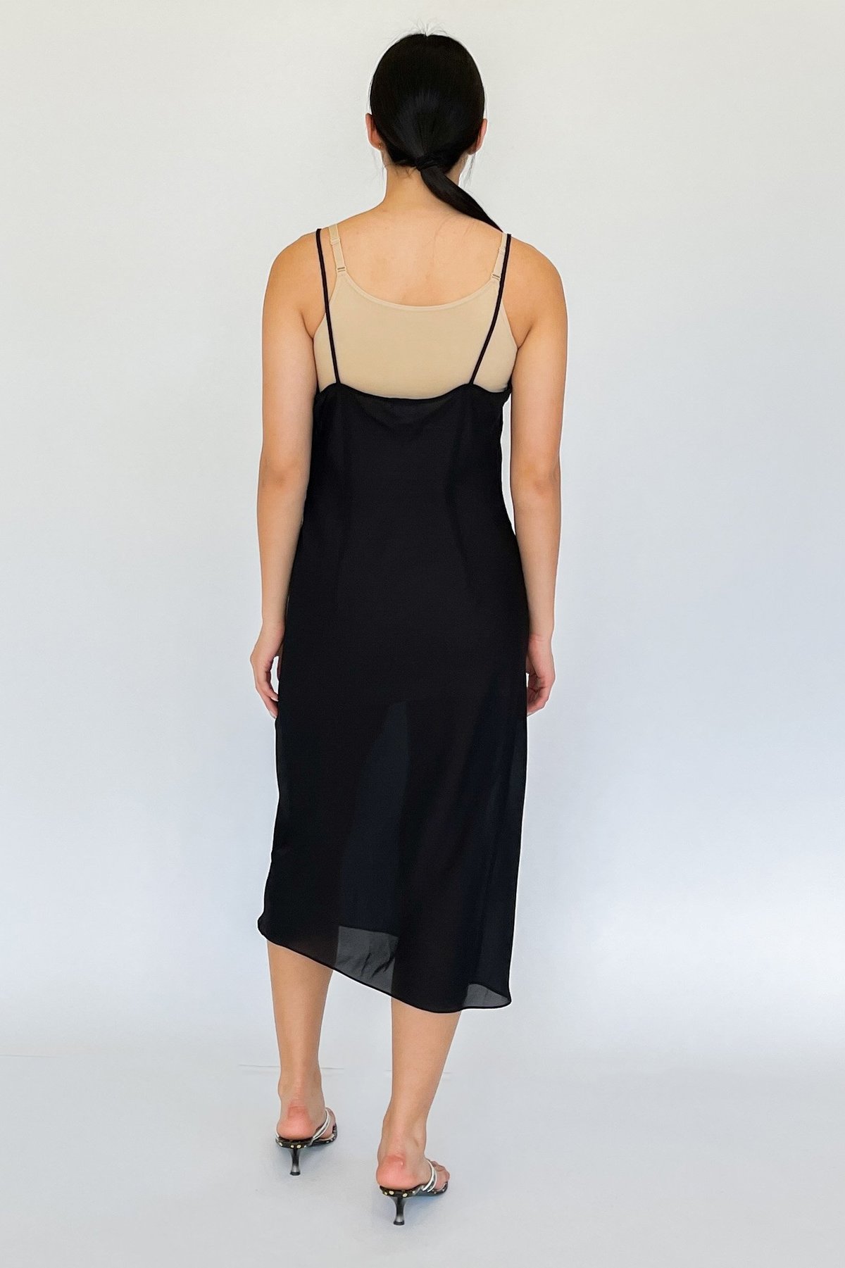 Vintage Sheer Slip Dress - black | Garmentory