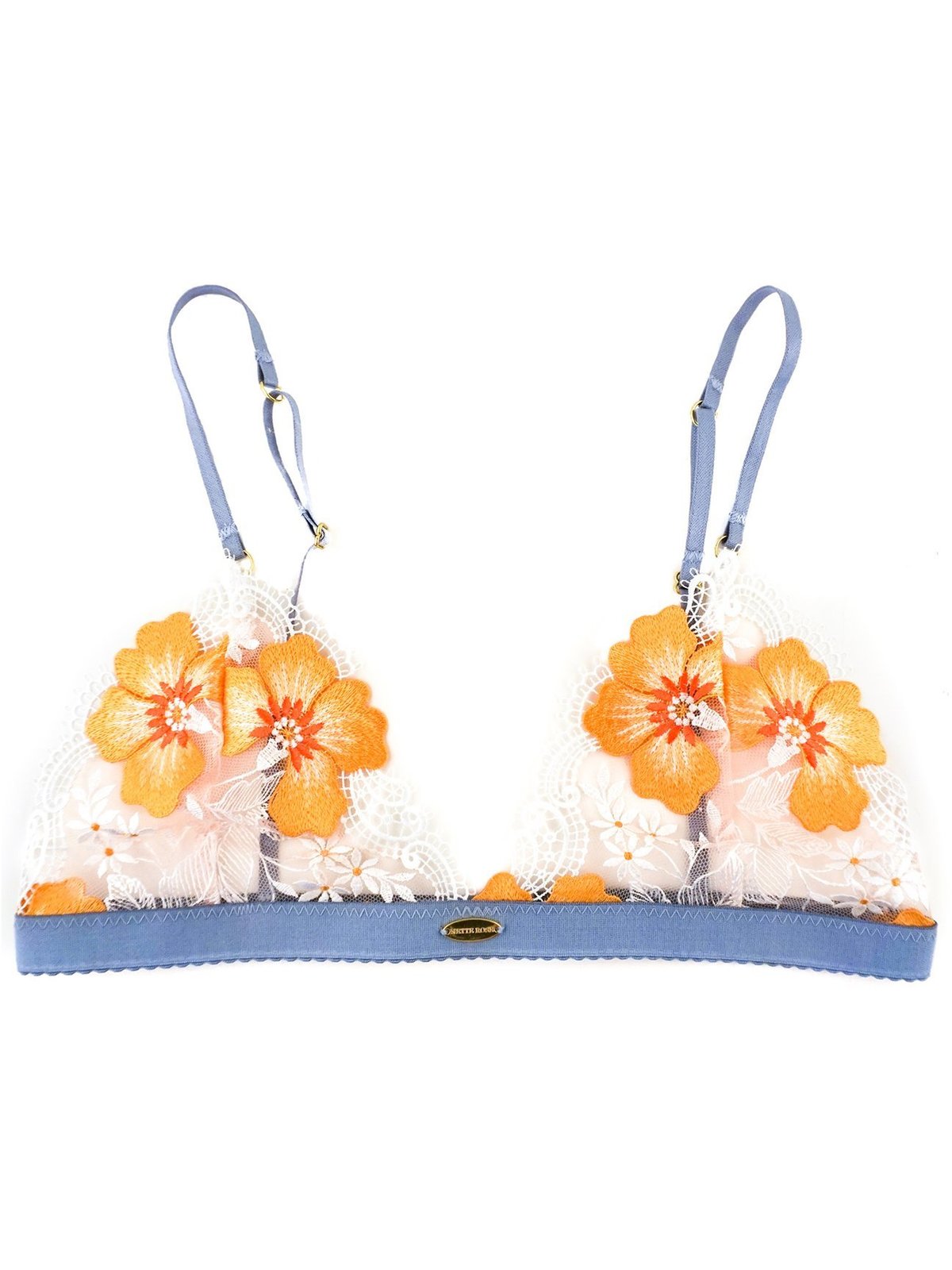 nette rose India Triangle Bralette - blue | Garmentory