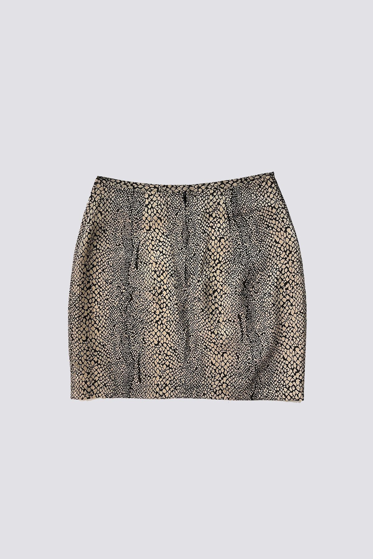 Beige Sheen Snake Mini Skirt | Garmentory