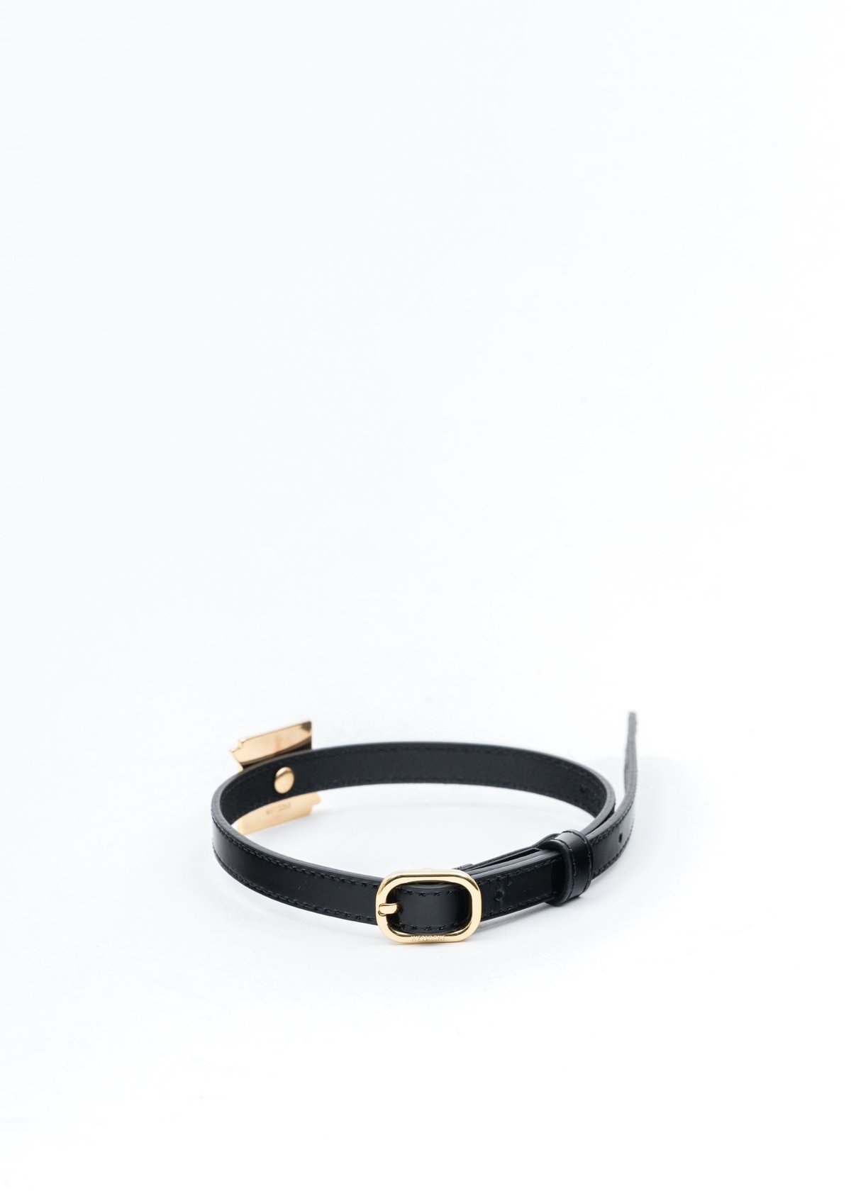 we11done Patent Mini Logo Buckle Choker - Gold | Garmentory