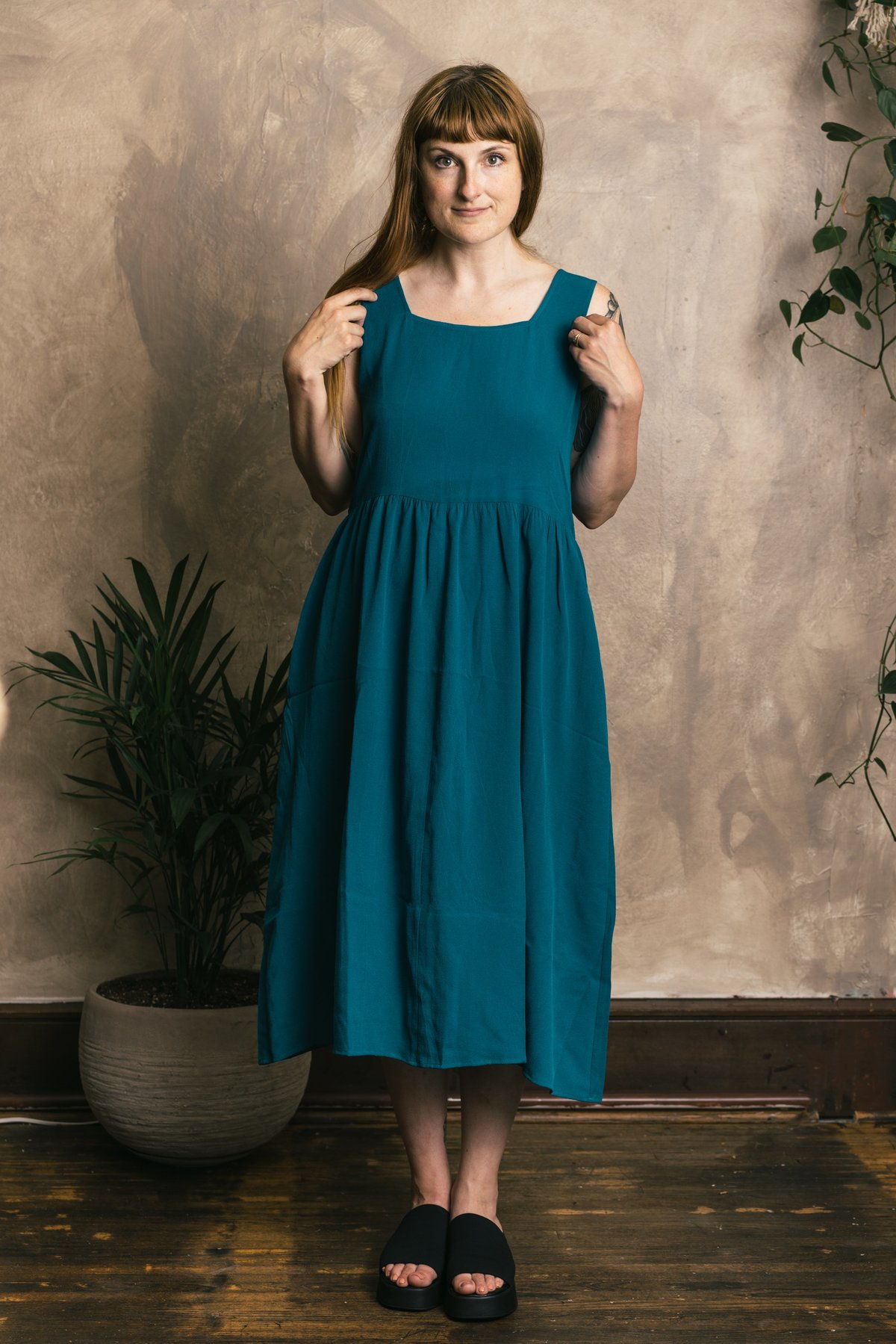 Altar Houseline Reversible Gwendolyn Dress - Vibrant Turquoise | Garmentory