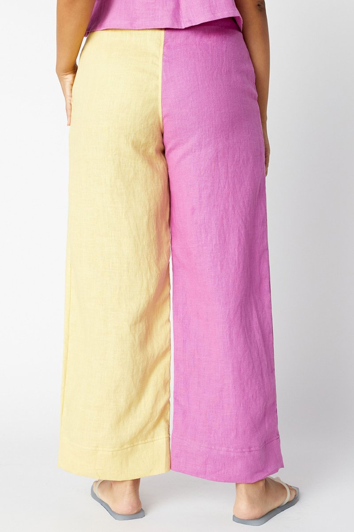Back Beat Co. Linen Maya Pants - Cyber/Lime | Garmentory