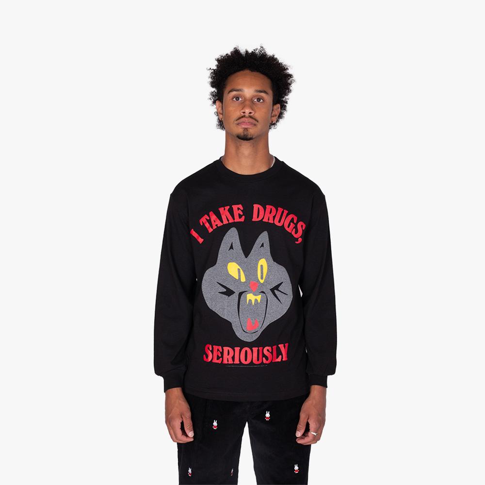 Cold World Frozen Goods Jazz Cat Long Sleeve T-shirt - Black | Garmentory