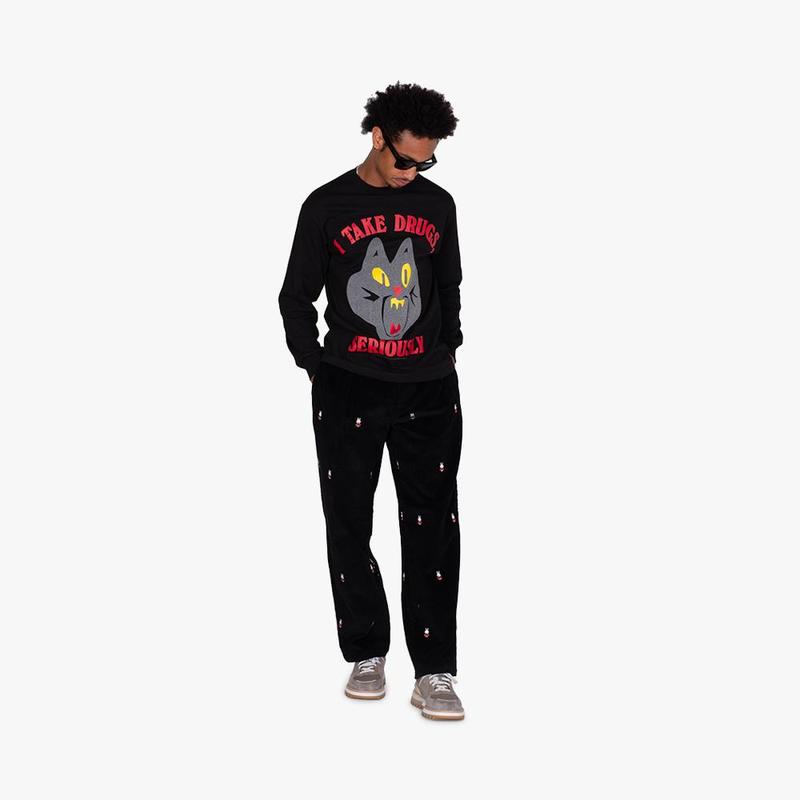 Cold World Frozen Goods Jazz Cat Long Sleeve T-shirt - Black | Garmentory