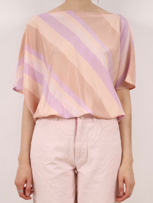 vintage silky bat wing blouse - pastel pinks/purples | Garmentory