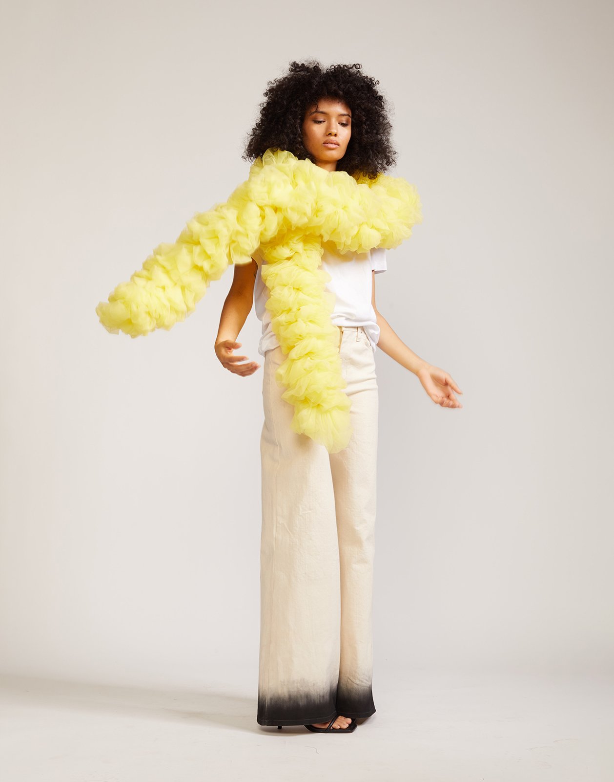 Cynthia Rowley Tulle Boa scarf - yellow | Garmentory