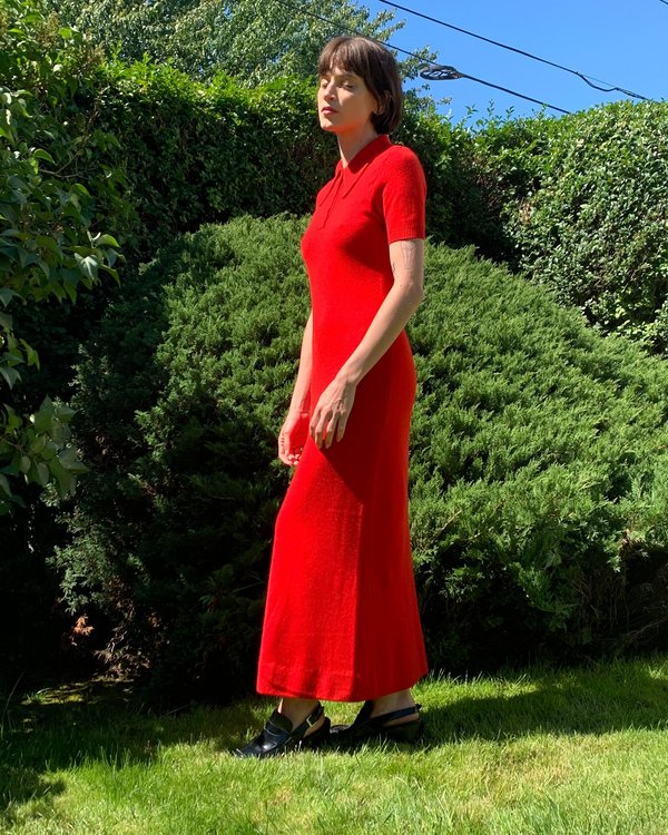 Vintage Cherry Halson Cashmere Dress - red | Garmentory