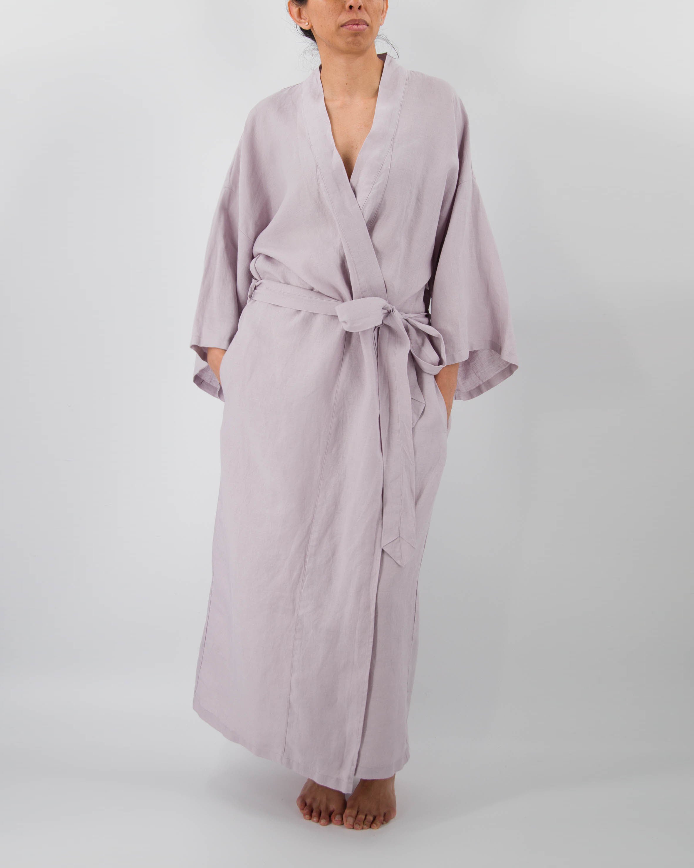 Sunday Morning Sai Full-Length Linen Robe | Garmentory