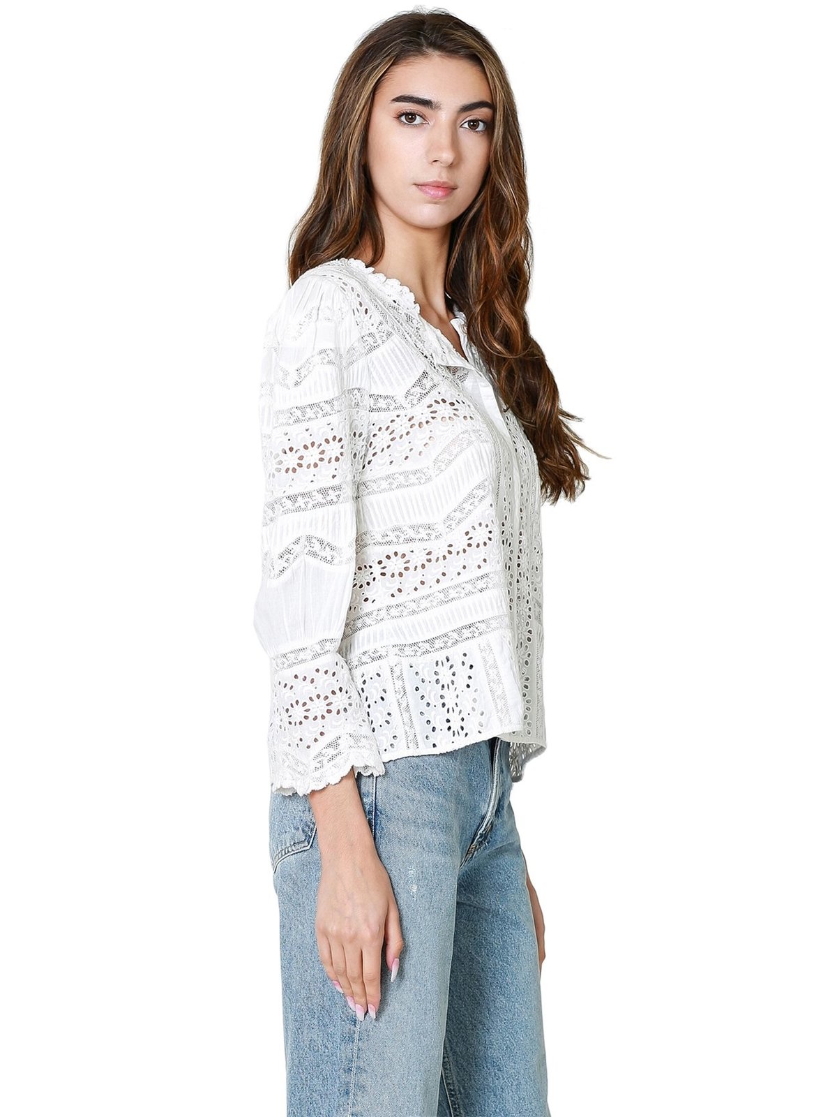 LoveShackFancy Draper Blouse - True White | Garmentory