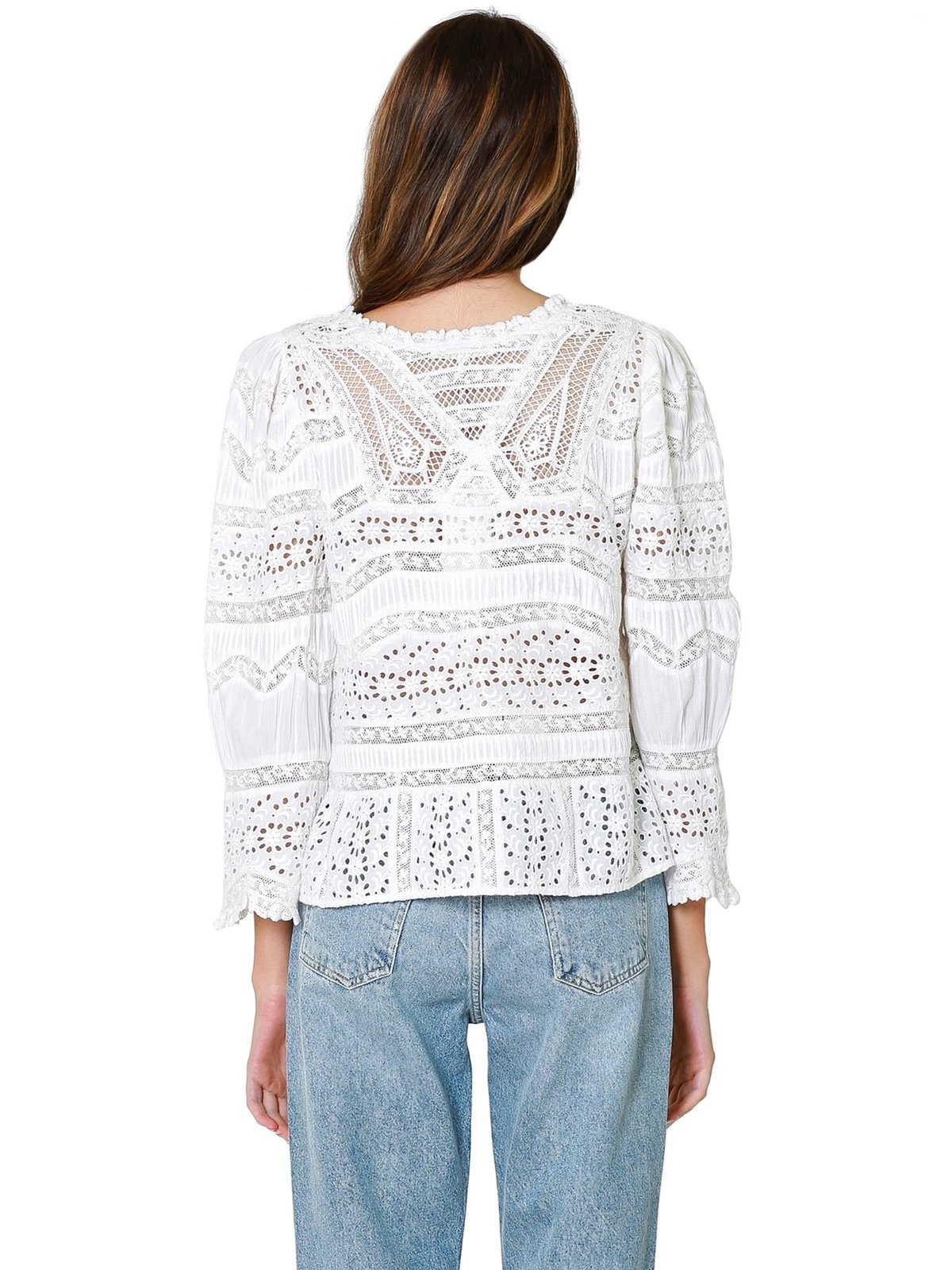 LoveShackFancy Draper Blouse - True White | Garmentory