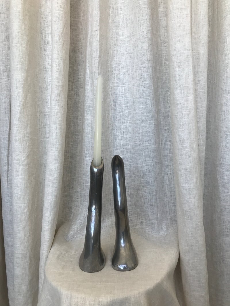 Ri-Ri-Ku BY ANNA EVERLUND ALUMINUM CANDLESTICK HOLDERS - Gray | Garmentory