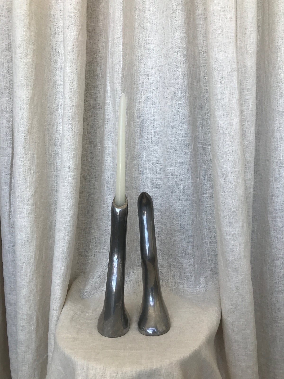 Ri-Ri-Ku BY ANNA EVERLUND ALUMINUM CANDLESTICK HOLDERS - Gray | Garmentory