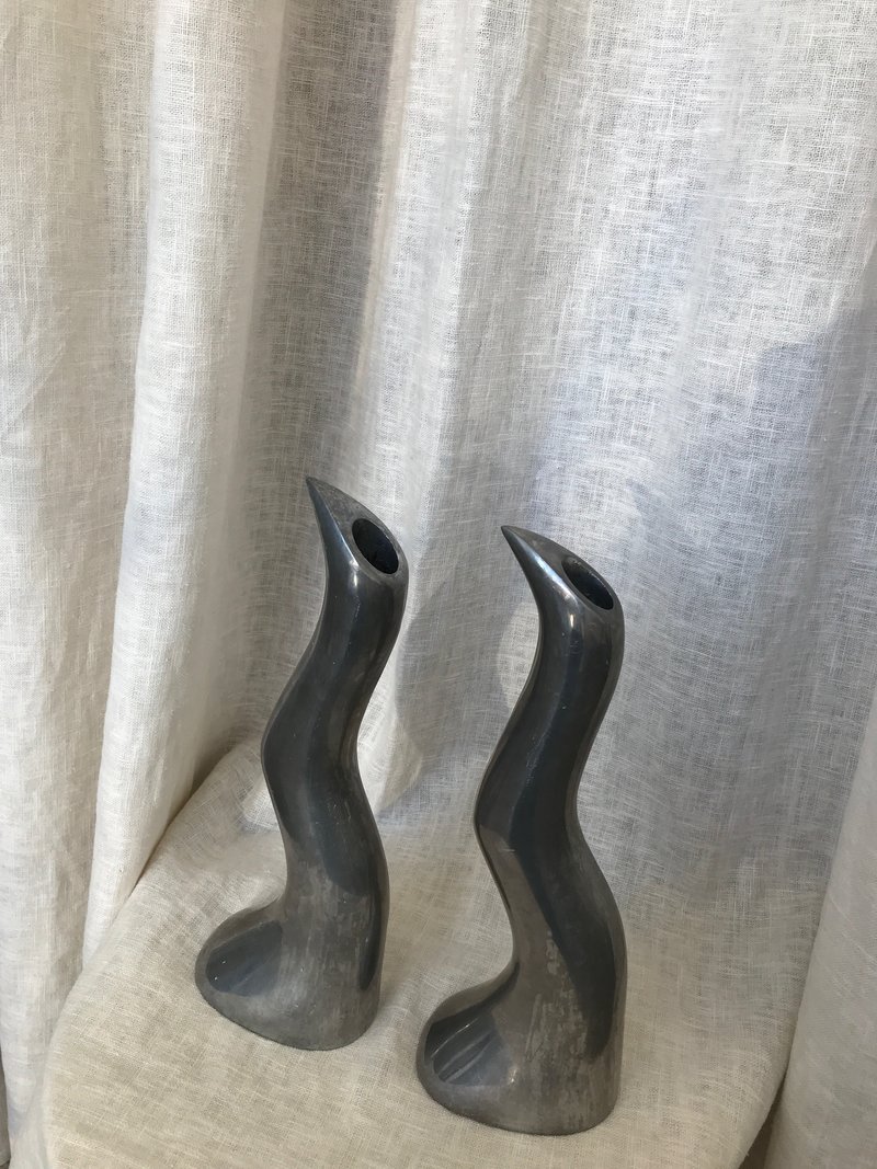 Ri-Ri-Ku BY ANNA EVERLUND ALUMINUM CANDLESTICK HOLDERS - Gray | Garmentory