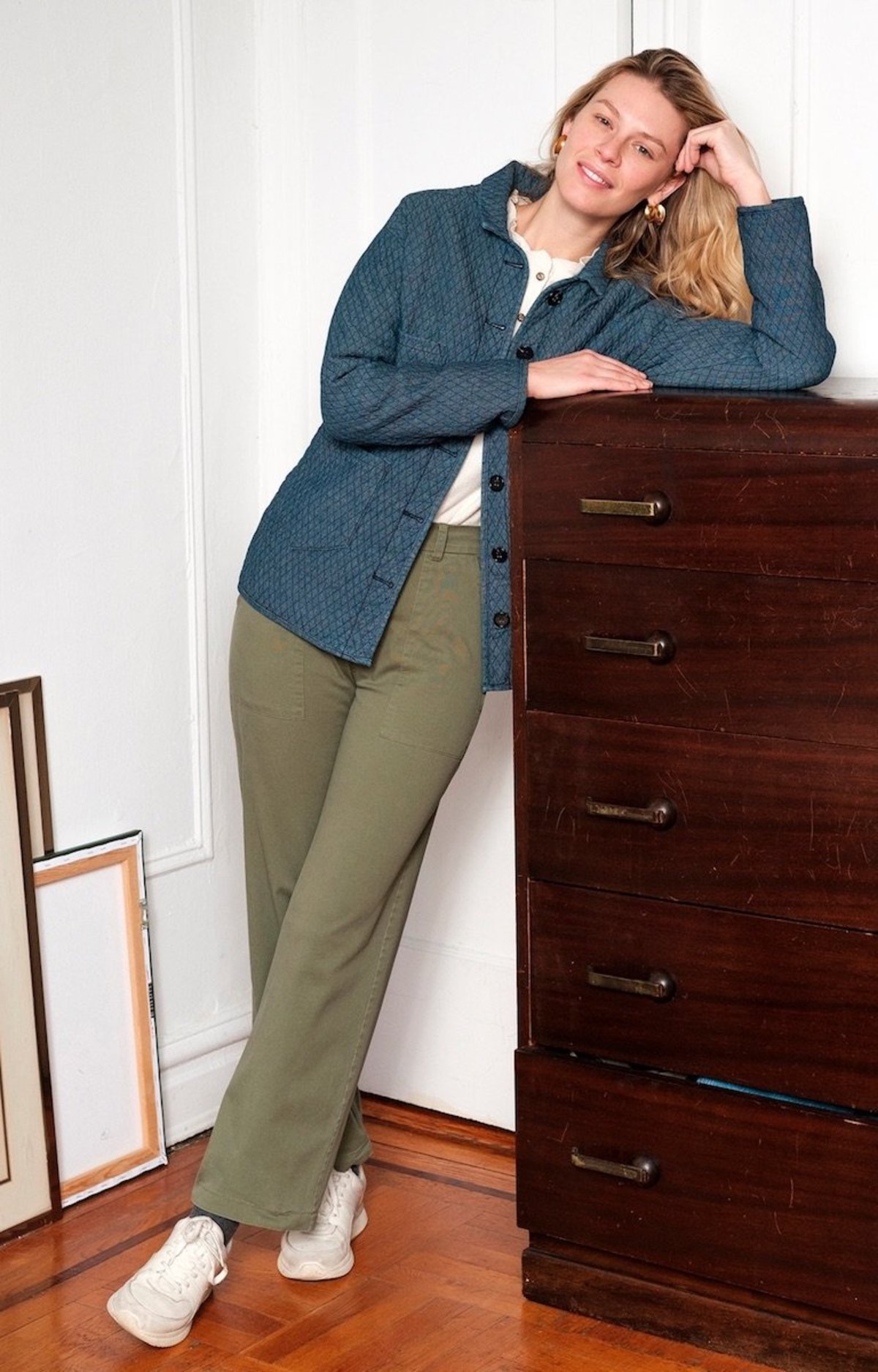 Loup Ronnie Diamond Quilted Jacket - Denim | Garmentory