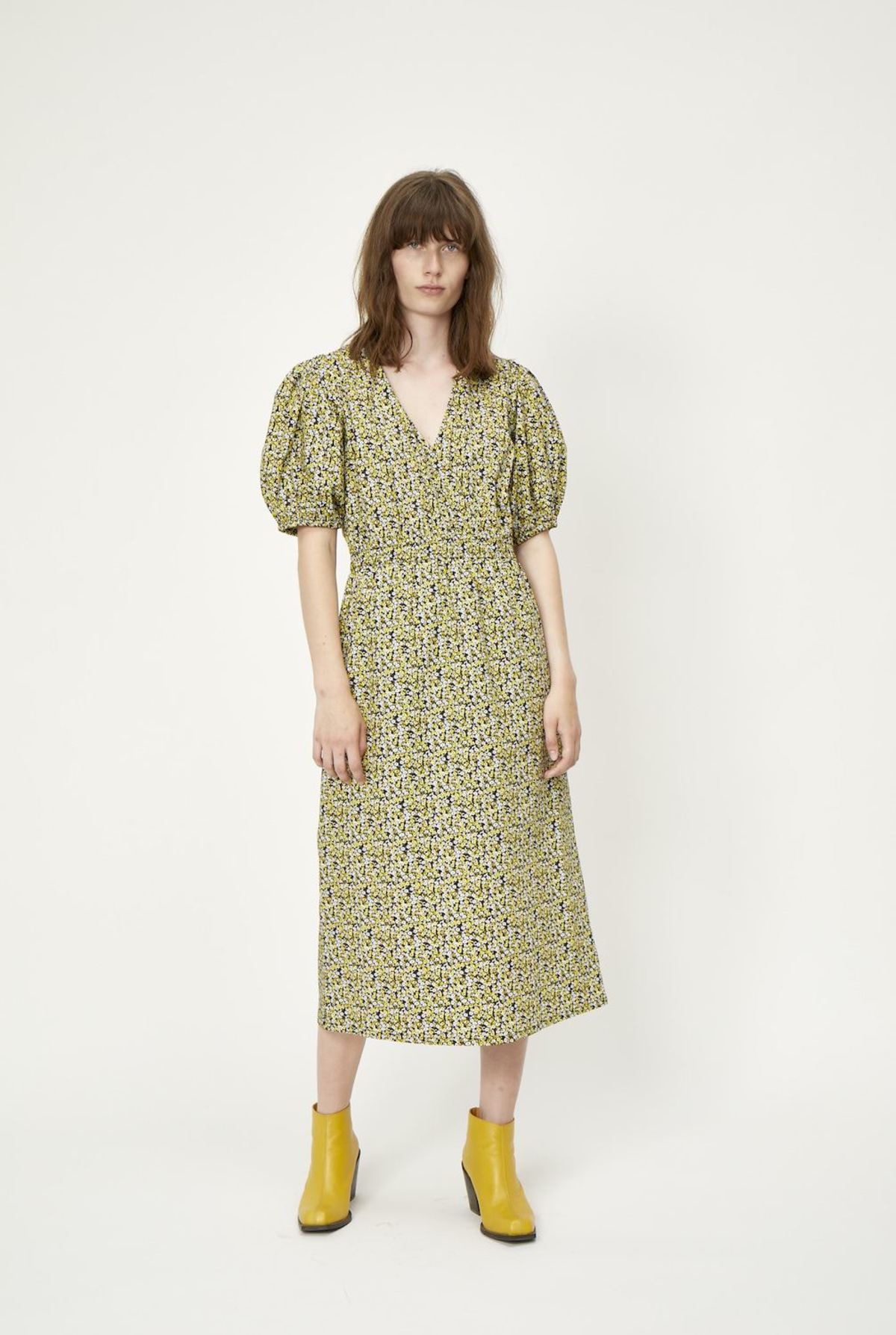 Just Female Dove Dress - Yellow Floral Print | Garmentory