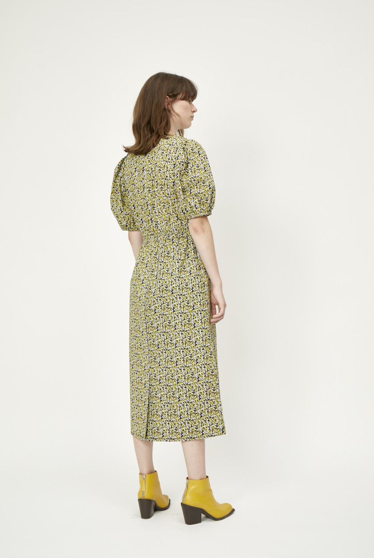 Just Female Dove Dress - Yellow Floral Print | Garmentory