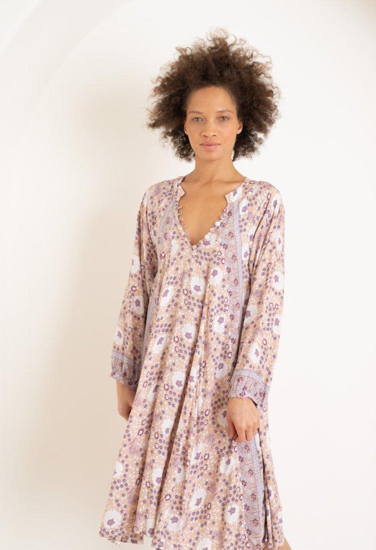 Natalie Martin Fiore Short Dress - Amethyst Vintage Flowers | Garmentory