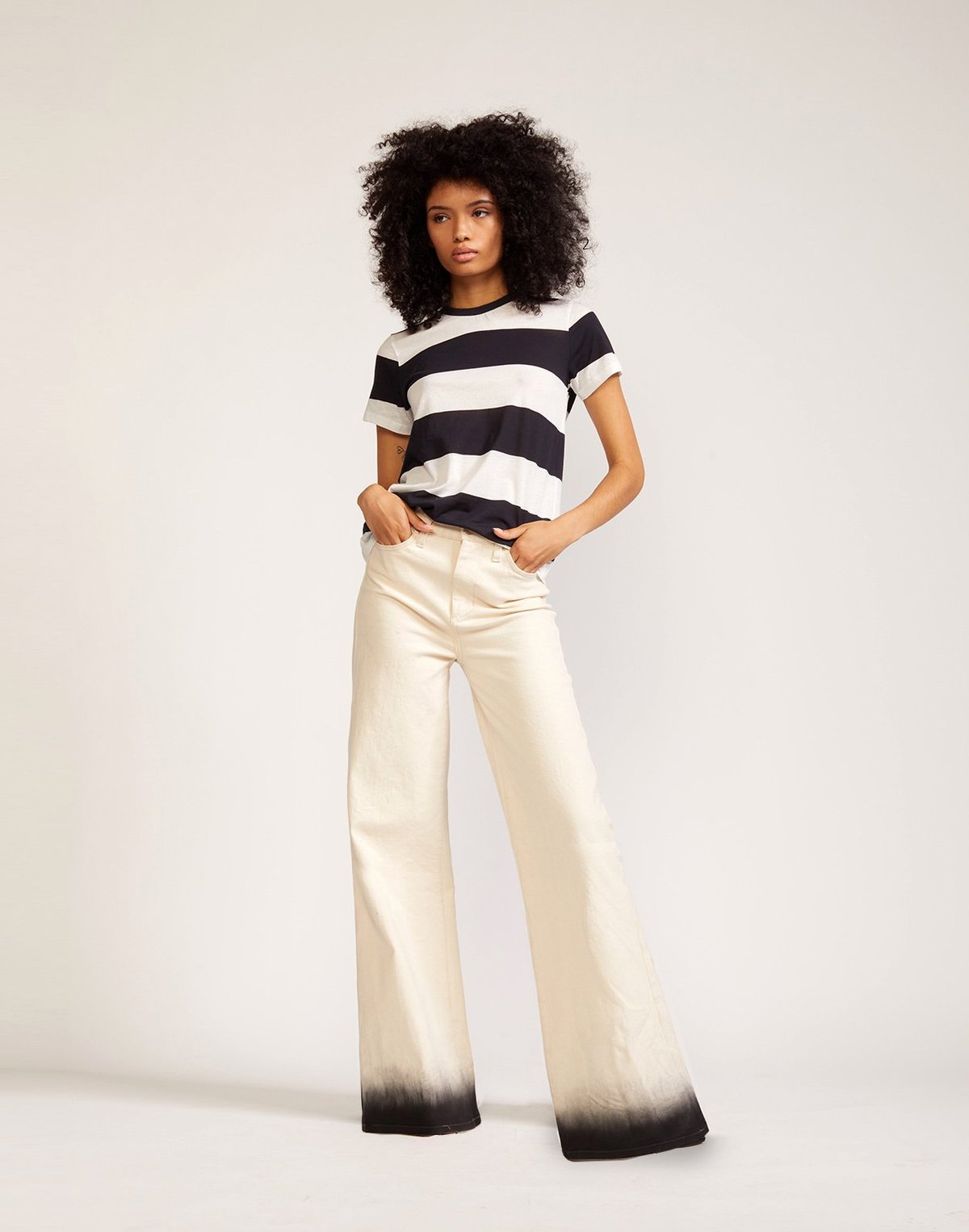 Cynthia Rowley Dip Dye Jeans - WHTBLK | Garmentory