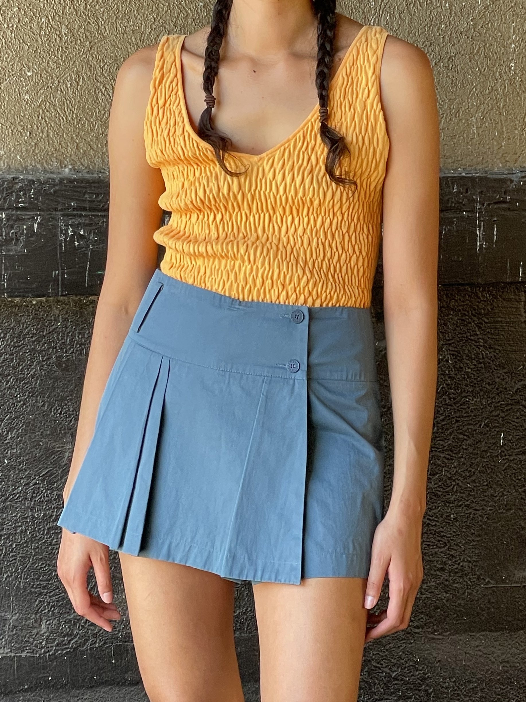 vintage Ruched Tank - Mango | Garmentory
