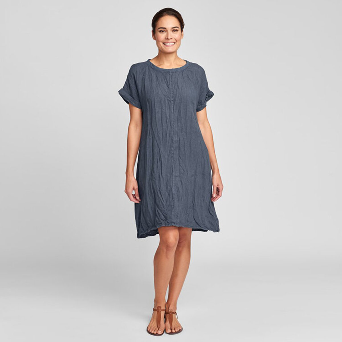 Flax Designs Tee Top dress - slate | Garmentory