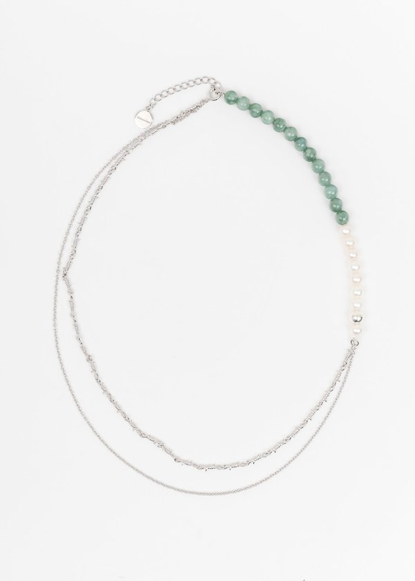 William Shen Chains With Pearl And Jade Necklace - Silver | Garmentory