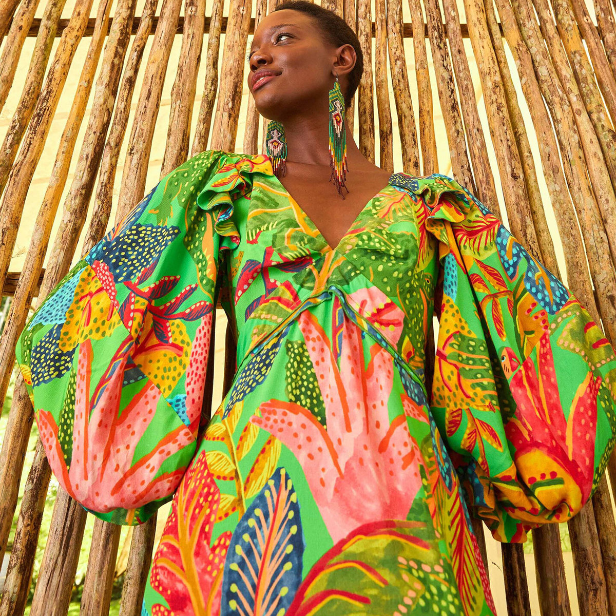 Farm Rio Forest Dream Slit Dress | Garmentory