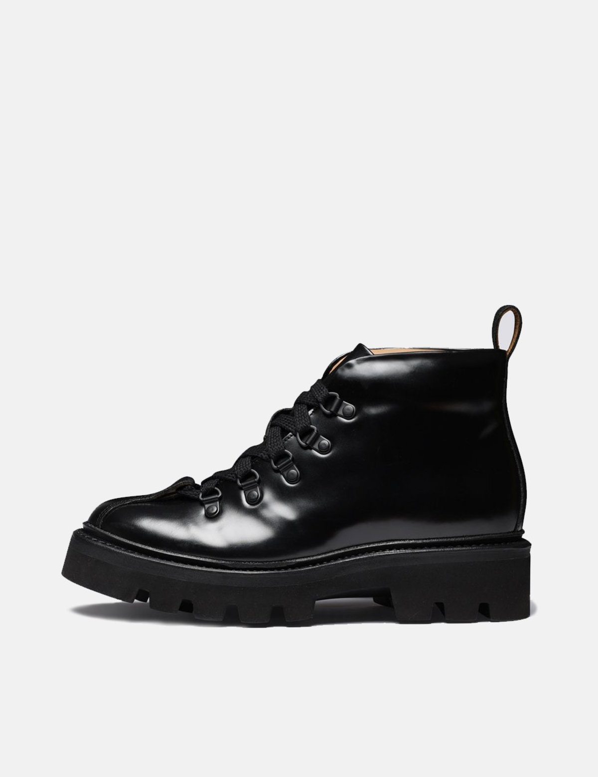 Womens Grenson Bridget Hi Shine Boot - Black | Garmentory