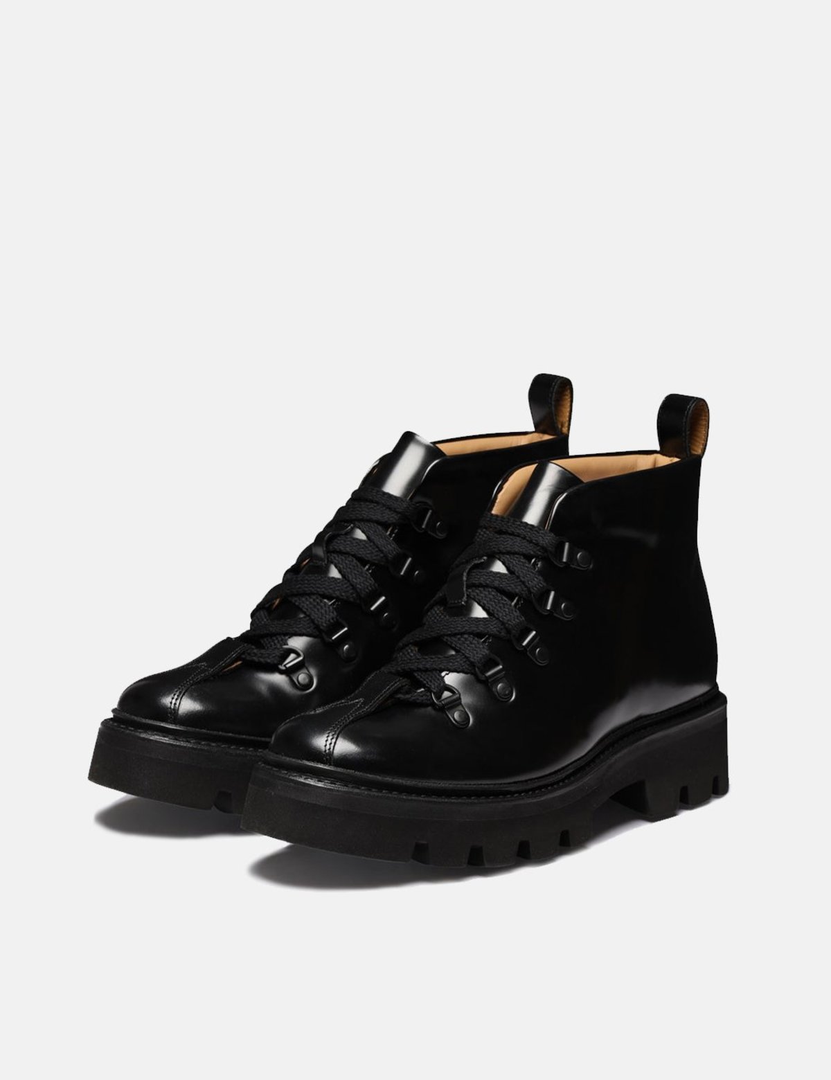 Womens Grenson Bridget Hi Shine Boot - Black | Garmentory