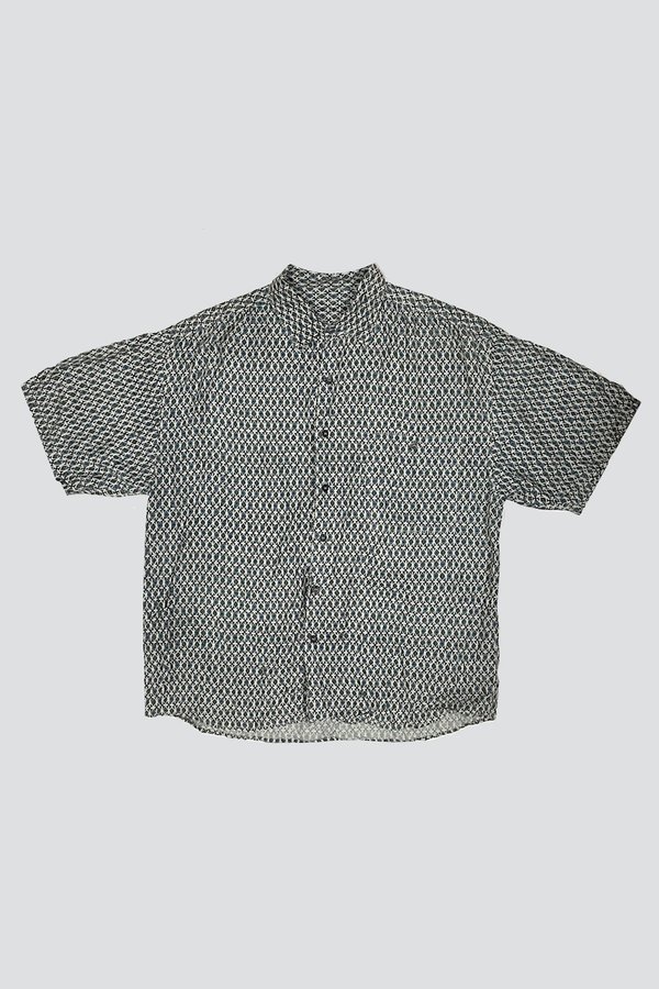 Vintage Silk Dense Diamond Pattern Button Up | Garmentory