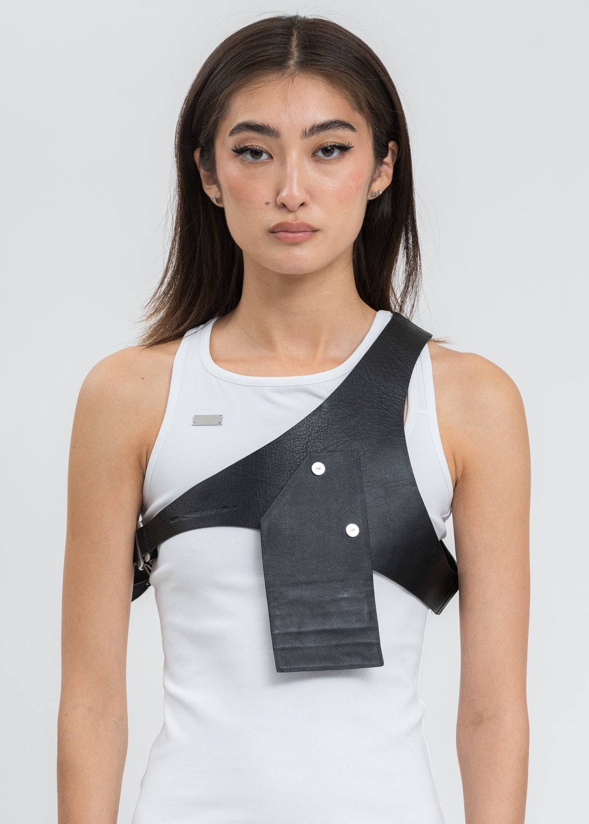 Heliot Emil Leather Harness Card Holder - Black | Garmentory